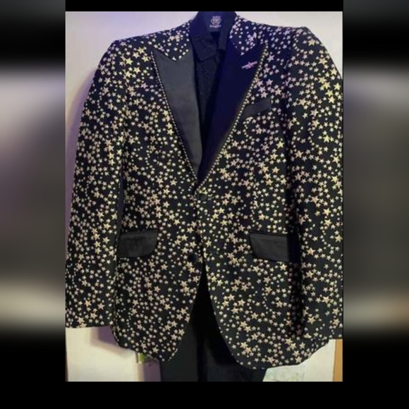 Barabas | Suits & Blazers | Tuxedo Black And Gold With Stars | Poshmark
